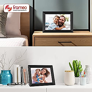 FRAMEO Smart Digital Picture Frame WiFi Cloud 10.1 Inch HD 1280x800 IPS Touch Screen Digital Frame with 16GB Storage Easy Setup to Share Photos or Video via Frameo APP Auto-Rotate Wall Mountable Black