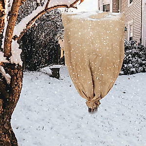 47.2''×70.8'' Plant Cover Drawstring Tree Cover,Burlap Winter Plant Cover Bag,Plant Covers Freeze Protection,Winter Freeze Plant Protection,Reusable Tree Jacket Frost Blanket for Outdoor Plants Potted