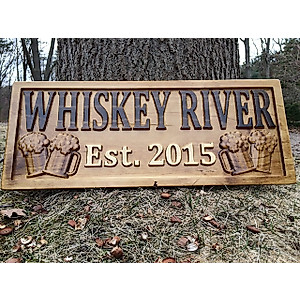 Personalized Bar Sign Custom Carved Wood Sign Personalized Wood Sign Groomsmen Gift Cabin Sign Man Cave Sign Pub Rustic Home Decor Housewarming Gift Wine Cellar Beer Basement Bar Decor