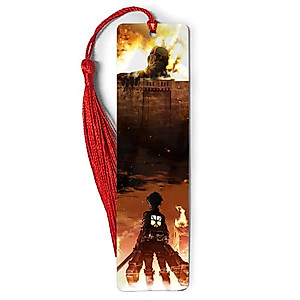 Bookmarks Metal Ruler Attack Measure Titans Bookworm Bookography Reading Tassels for Book Bibliophile Gift Reading Christmas Ornament Markers