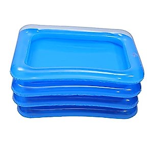 Anneome 4pcs Inflatable Ice Bar Kids Grill Crawfish Trays Tabletop Grill Inflatable Ice Serving Bar Pool Party Drink Containers Inflatable Serving Tray Ice Serving Trays Ice Serving Cooler