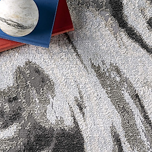 nuLOOM Drea Marble Abstract Area Rug, 4x6, Grey