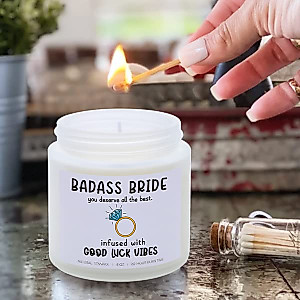 Badass Bride Lavender Scented Bride Candle with Gift Box Bride to Be Gift,Bridal Shower Gift,Wedding Gifts, Funny Bridal Gift for Women - Engagement, Bachelorette Party 4oz
