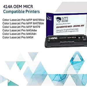 MTI Compatible 414A MICR OEM Modified Replacement for W2020A Toner | Color Enterprise M455dn MFP M480f Pro M454dw M454dn MFP M479fdw M479fdn Printer | Check Printing Magnetic Ink Cartridge
