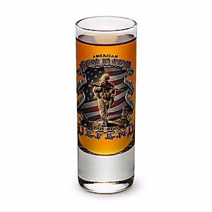 Erazor Bits American Hero's Veterans Gifts American Soldier Shooter Shot Glass with Logo (2oz)