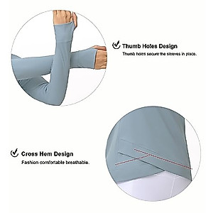 Women's Long Sleeve Compression Shirts Workout Tops Cross Hem Athletic Running Yoga T-Shirts with Thumb Hole Denim Blue