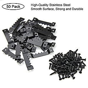 Heavy Duty Sawtooth Picture Hangers Supports 50 lbs, 50 Pack Heavy Sawtooth Hangers with Screws, Picture Hanging Solutions for Hanging Canvas Photos Frame Clock Paintings Artwork