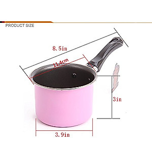 LI-GELISI Mini Chocolate Milk Pan Hard Anodized Non-Stick Coating Carbon Steel Pan 4.5 Inch Butter Sugar Melting Pot (Green)