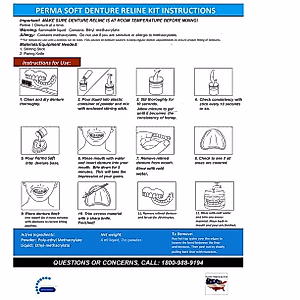 Perma Soft Denture Reliner - 1 Kit - Made in the USA - Relines 1 Individual Plate