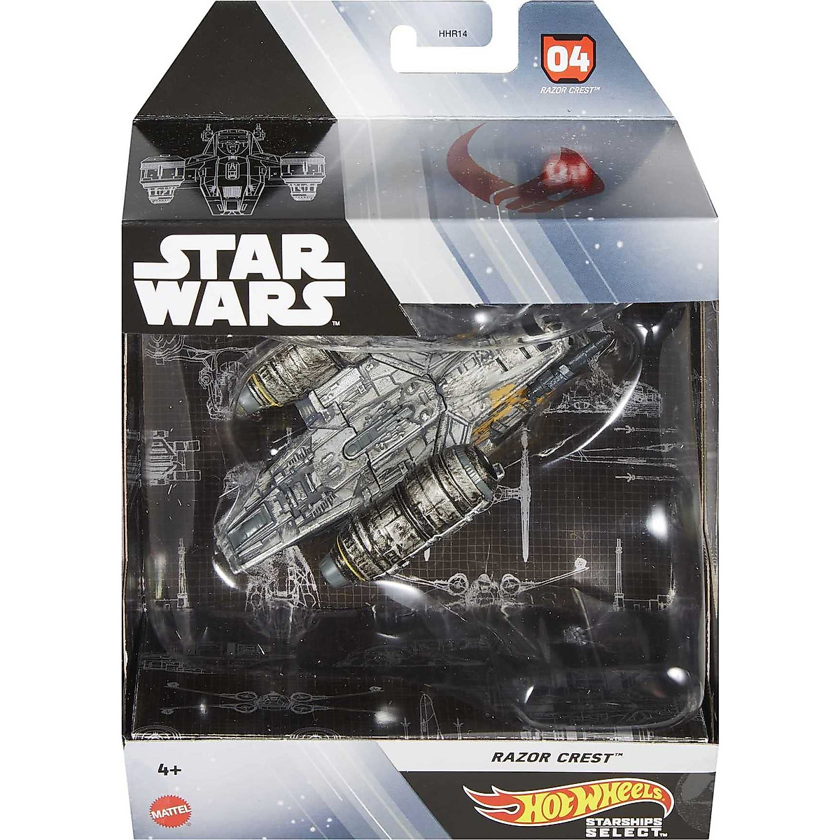 Hot Wheels Star Wars Starships Select, Premium Replica of Razor Crest, Moveable Parts, Premium Stand, Gift for Adult Collectors