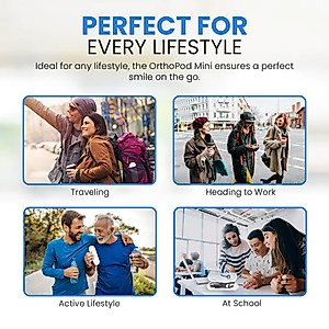 OrthoKey OrthoPod Dental Travel Case - Secure Storage for Aligners, Retainers, and Invisalign - Convenient Toothbrush and Toothpaste Holder - Clear Removable Grabber - Sterile Storage