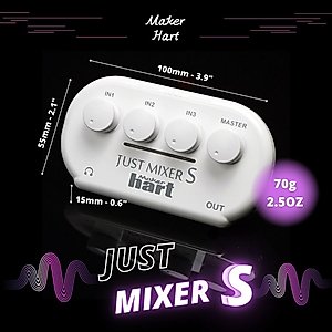 Maker hart JUST Mixer S Portable 3 Channels Stereo IN Mini Audio Mixer/2 Stereo Output/Battery/USB Power/3C Device