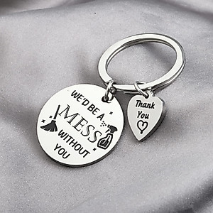Lywjyb Birdgot Custodian Keychain Thank You Gift Appreciation Jewelry for Cleaning Lady (WE'D BE ky)