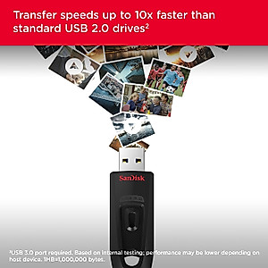 SanDisk 128GB 5-Pack Ultra USB 3.0 Flash Drive (5x128GB) - SDCZ48-128G-B5CT, Black