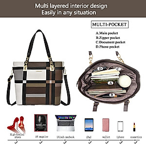 2E-youth Designer Purses and Handbags For Women Satchel Shoulder Bag Tote Bag For Work Clutch Purses (Brown)