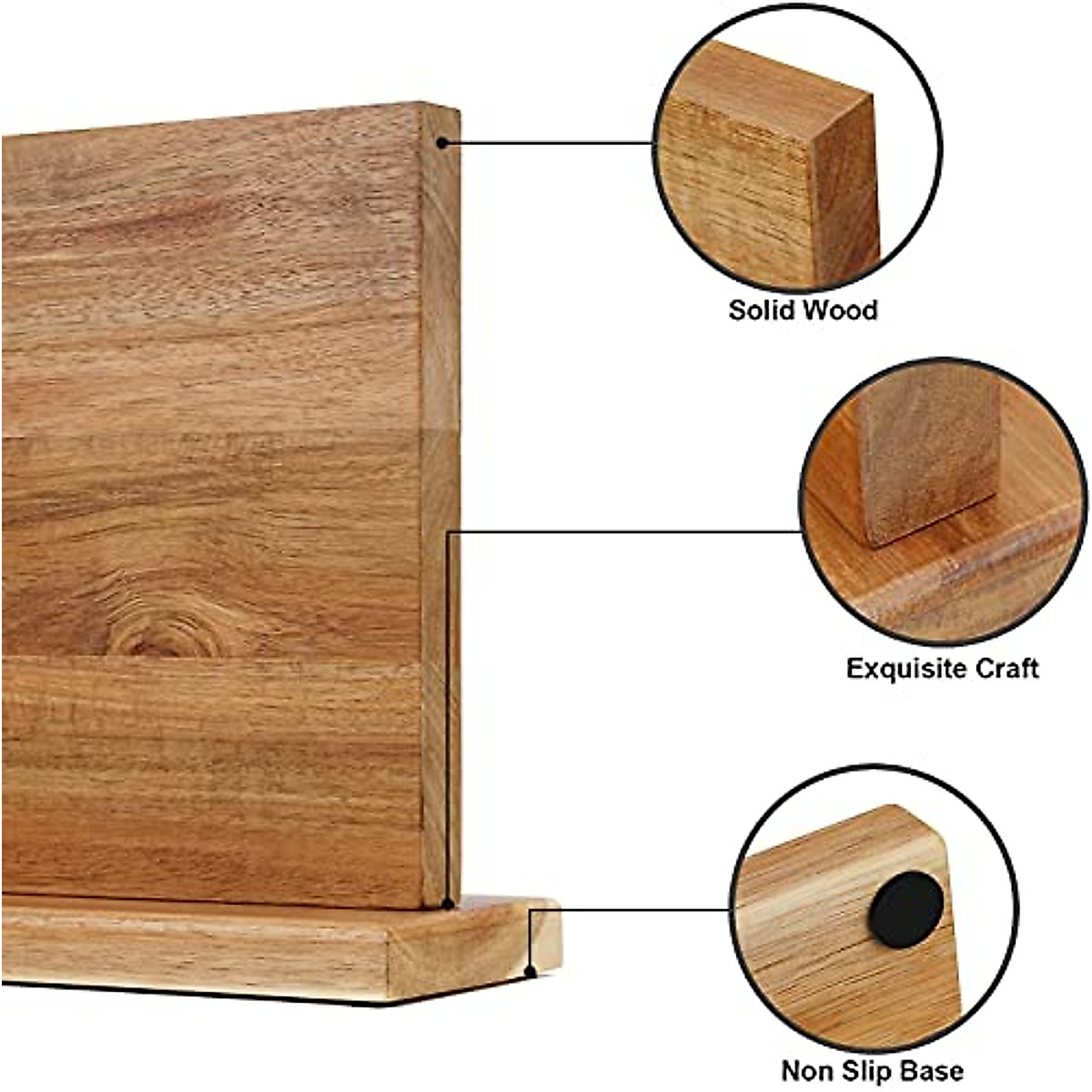 Uniharpa Double Side Magnetic Knife Block 12 X 10 Inch Holder Rack Magnetic Stands with Strong Enhanced Magnet & Anti Slip Feet for Safe