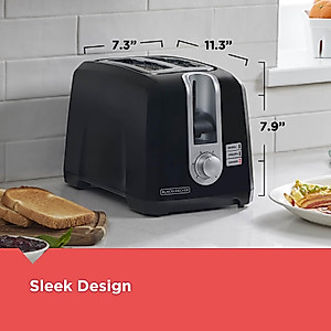 BLACK+DECKER 2-Slice Extra-Wide Slot Toaster, Square, Black, T2569B