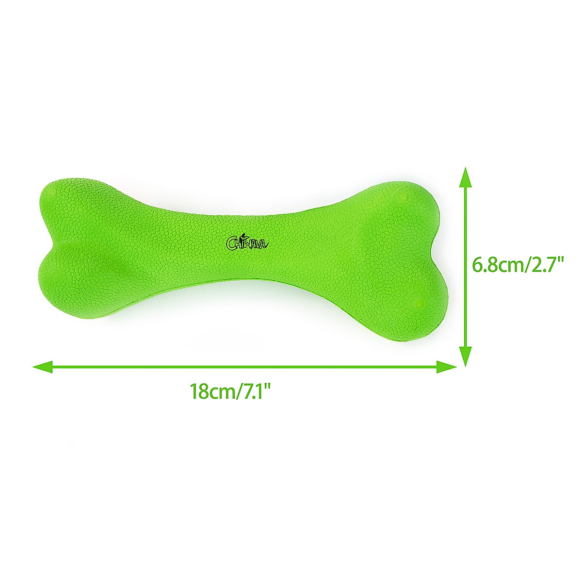 CHIWAVA 7.1" Rubber Bone Dental Dog Toy Solid Bones Teeth Cleaning for Medium Large Dogs Color Green
