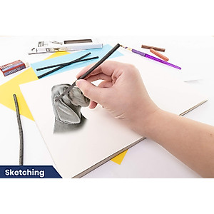 Pacific Arc Artist Vine Charcoal, Soft, Black 4 Charcoal Sticks for Drawing, Sketching, and Fine Art