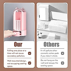 OHEPFD Automatic Cotton Pad Holder, Cosmetic Cotton Pad Dispenser Press Out Makeup Cotton Square Holder Dispenser Makeup Cotton Pad Organizer Rack,18*8.6cm