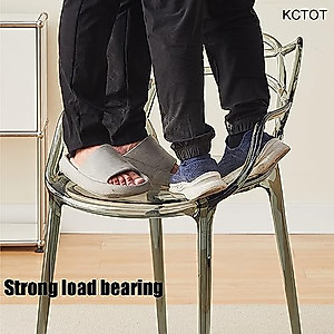 One-Piece Acrylic Stool Arc Backrest Stackable Clear Sitting Stool Ergonomics Transparent Stool Crystal Chair Non-Slip Mat (Color : A)