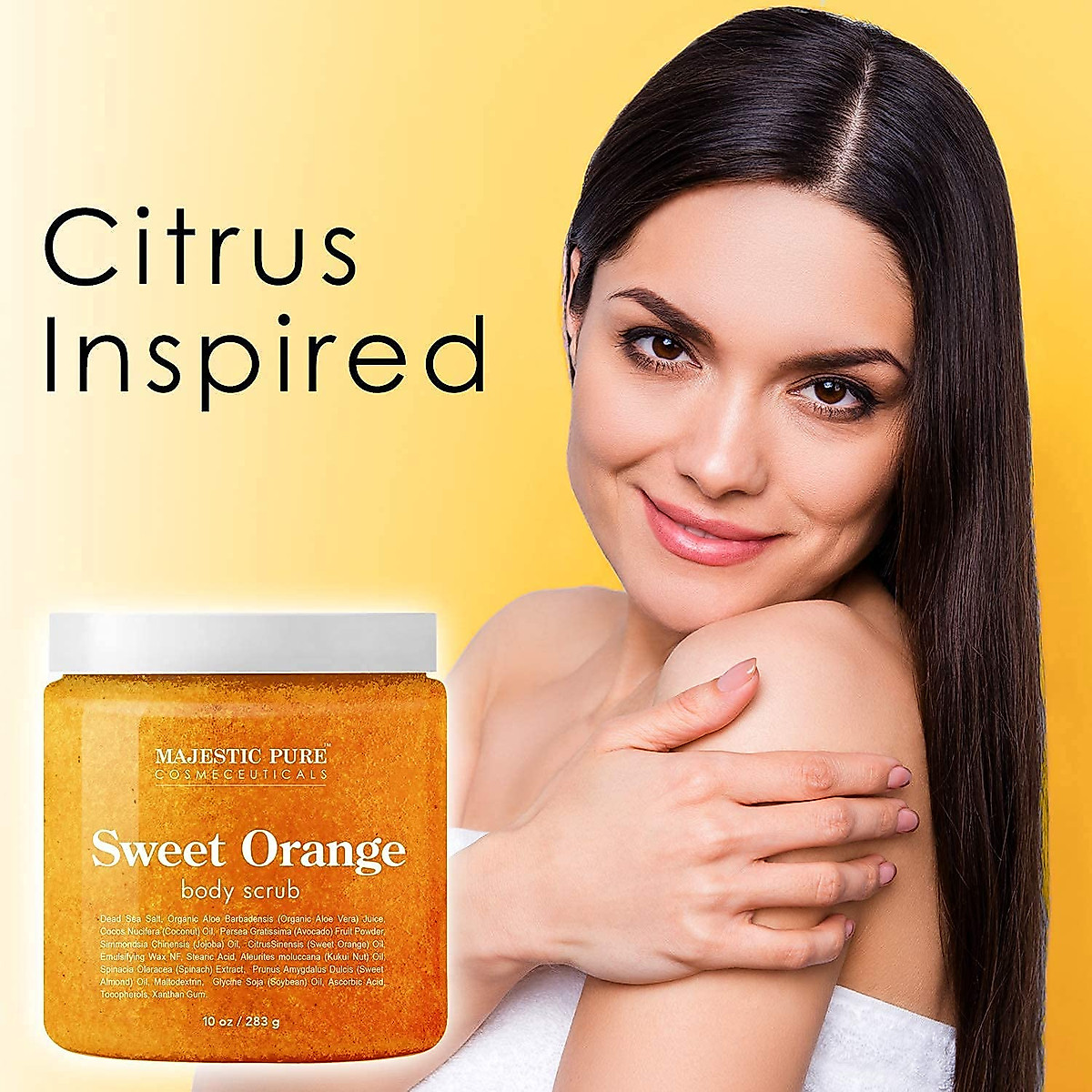 Majestic Pure Himalayan Salt Scrub and Orange Scrub Bundle – Exfoliating and Moisturizing Body scrub Combo