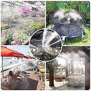 GLANT Misting Cooling System Misters Cooling 27ft Outdoor Mister for Patio Garden Greenhouse Umbrellas Irrigation Sprinkle with 27ft Misting Line + 11 Brass Mist Nozzles + a (3/4) Brass Adapter