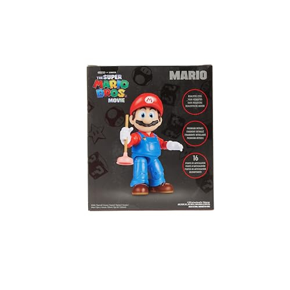 THE SUPER MARIO BROS. MOVIE - 5 Inch Action Figures Series 1 – Mario Figure with Plunger Accessory