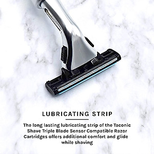Taconic Shave, Gillette Sensor & Sensor Excel Compatible Heavyweight Triple Blade Pivot Head Razor, Includes 1 Preloaded Blade - Delivers a Smooth, Close & Comfortable Shave