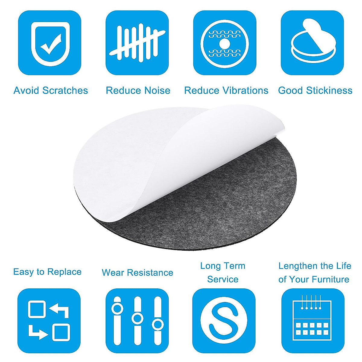 PATIKIL 6 Inch Diameter Lamp Base Felt, 20Pack 2mm Thickness Round Soft Adhesive Non-Slip Anti-Scratch Backed Felt for Lamp Furniture DIY Craft, Dark Grey