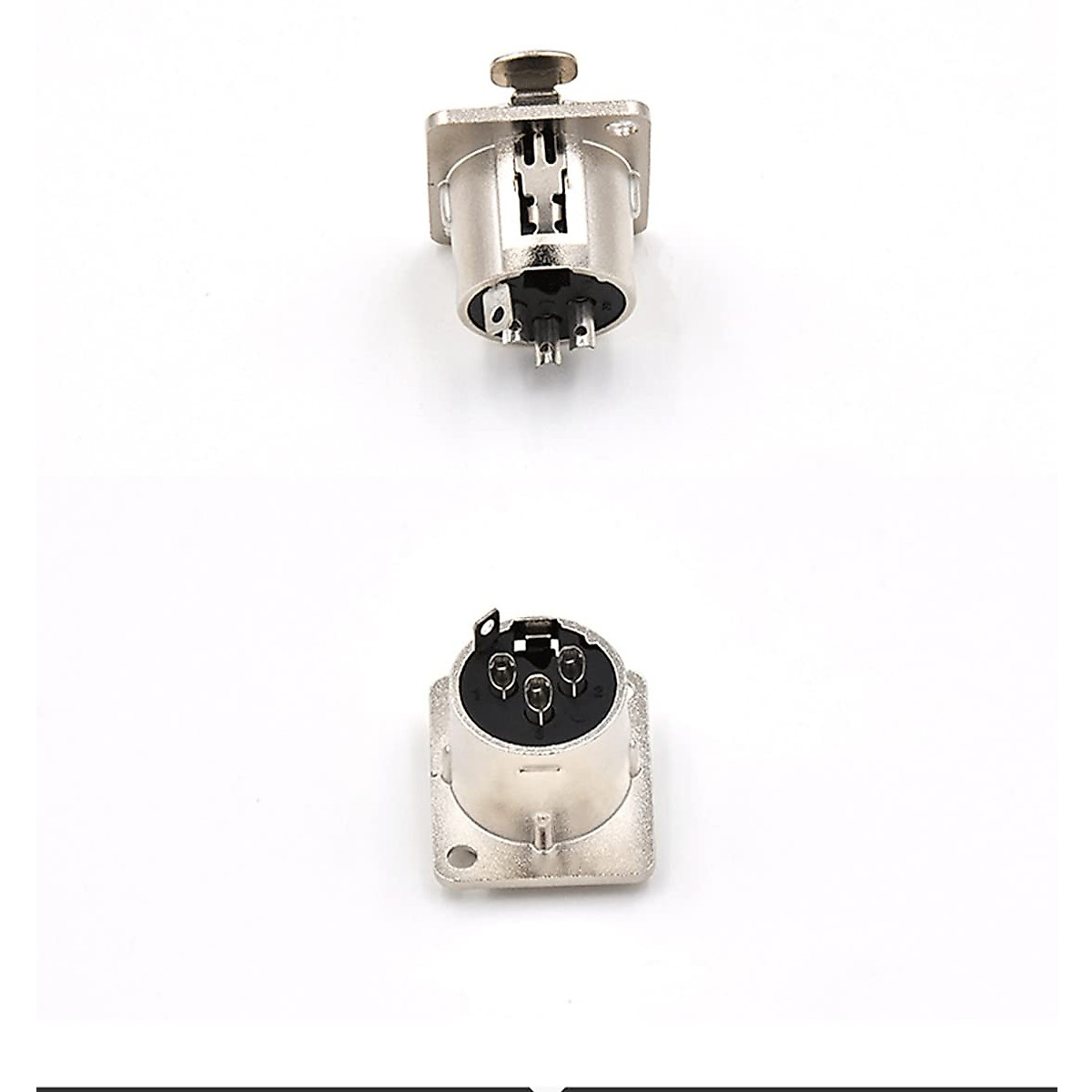 GDQLCNXB XLR Female Jack 3 Pin Panel Mount Jacks, XLR Female Socket Audio Speaker Microphone Connector 4Pcs,Silver Metal Housing