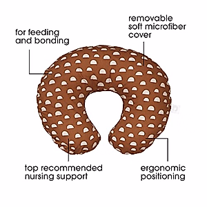 Boppy Original Support Nursing Pillow, Clay Pebbles, Ergonomic Breastfeeding, Bottle Feeding, and Bonding, Firm Hypoallergenic Fiber Fill, Removable Cover, Machine Washable