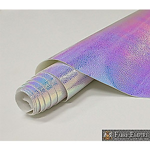 Fabric Empire Vinyl Upholstery Embossed Bubble Holographic Glossy Fabric Light Blue 54" Wide Sold by The Yard