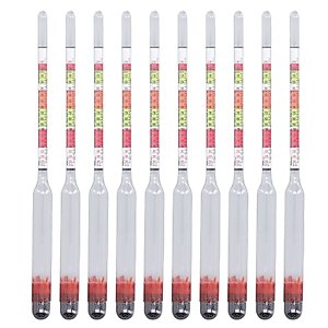 10pcs Triple Scale Hydrometer Alcohol Meter Brewing Tools for Restaurant Home Brewing