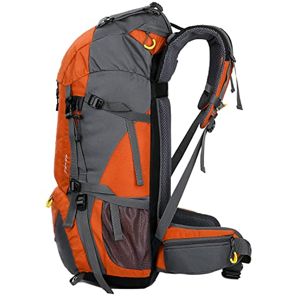 Esup Hiking Backpack, 50L Multipurpose Camping Backpack with rain cover 45l+5l (Orange)