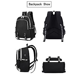 TIMMOR MAGIC Anime That Time I Got Reincarnated as a Slime Backpack with USB Charging Port, Schoolbags Bookbags.(Black1)