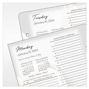 FranklinCovey - Blooms One Page Per Day Ring-Bound Planner (Classic, Jan 2024 - Dec 2024)