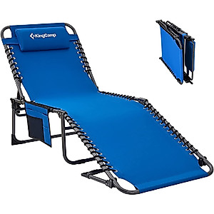KingCamp Lounge Chair, 74.8''x23.2''x14.5, Blue