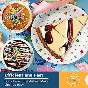 CENLBJ Happy Birthday Party Plates, 9inch-50pcs, Birthday Party Paper Plates, for Birthday Party Decorations