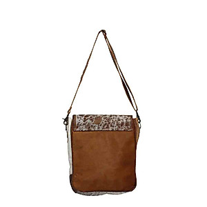 The Sidekick Genuine Hair-On Hide Leather Trim Messenger Bag