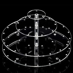YestBuy Acrylic Cake Pop Display Stand, 30 Hole Clear Acrylic Lollipop Holder, 3 Tiered Round Candy Holder for Weddings, Birthday Parties, Anniversaries Gift, Halloween Candy Decorative (Clear)