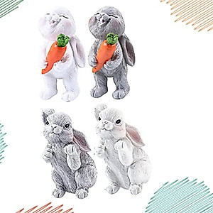 Cabilock Shape Hat Gray Free Hooks Resin Patterns Cartoon Rabbit Door Coat Room Bag Hanging Rack Punch Kitchen Wall Bathroom Towel Shaped Hangers White Hook Adhesive Sundries Four