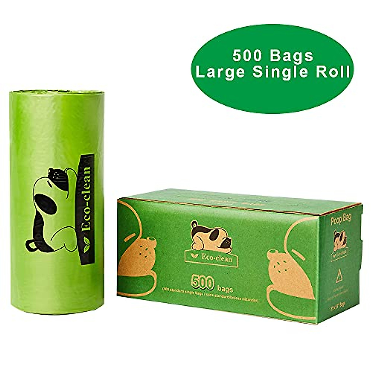 Dog Poop Bags, Poop Bags for Large Dogs, 500 Bags on a Large Single Roll, Leak-Proof, Earth-Friendly Dog Waste Bags