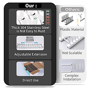 YYP Small Dish Drying Rack Expandable Dish Drying Rack Over The Sink, Plate Organizer for Cabinet or Countertop, Premium 304 Stainless Steel, Rustproof, for Kitchen, Small Space, RV