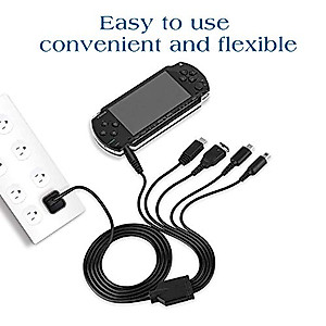 Xahpower 5 in 1 USB Charger Cable for Nintendo DS Lite/Wii U/New 3DS XL,3DS XL,2DS,Dsi XL,NDS/GBA SP(gameboy advance sp),PSP 1000 2000 3000