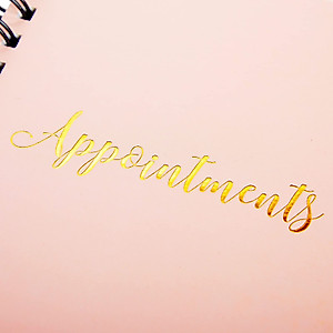 Juvale 200 Page Salon Appointment Book for Hair Stylist, Undated, Daily Planner, Hourly Spiral Book, Marble Design, 2 Columns (14 x 5 In)