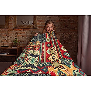 Darani Traditional Native American Style Lightweight Super Soft Cozy Throw Blanket Warm and Lightweight Soft Flannel Blankets 80x60 Large for Adult Bed Blanket