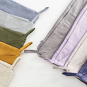 Amazhiyu Pure Linen Over The Door Laundry Hanging Hamper Bag with Bottom Zipper for Holding Dirty Clothes Yellow