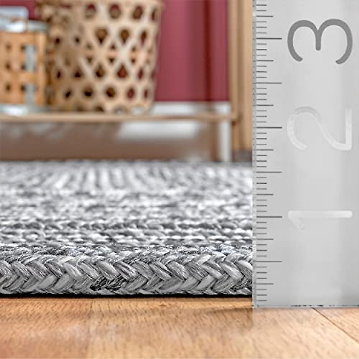nuLOOM Rowan Braided Texture Indoor/Outdoor Area Rug, 9' x 12', Grey