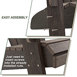 ACUEL Adirondack Chair Outdoor, Oversized Patio Chair Poly Lumber, Weather Resistant & Heavy Duty, Fire Pits Chair for Porch, Poolside, Lawn, Backyard and Garden, 350lbs Capacity (Dark Brown)